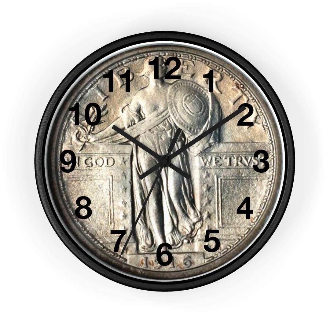 1916 Standing Liberty Quarter Coin Clock Unique Gift A Blend of History ...