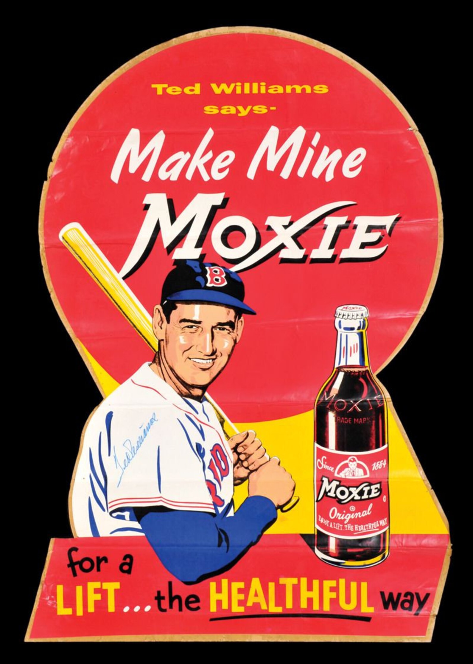 Ted Williams Baseball Player (1939-1960) Autographed Moxie Soda ...