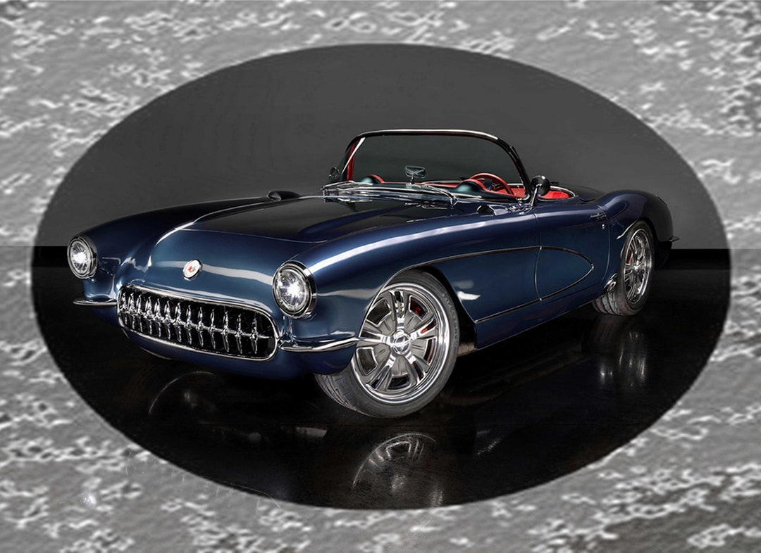 Car Chevy Mouse Pad of 1957 Corvette Roadster Classic Picture on Mouse ...