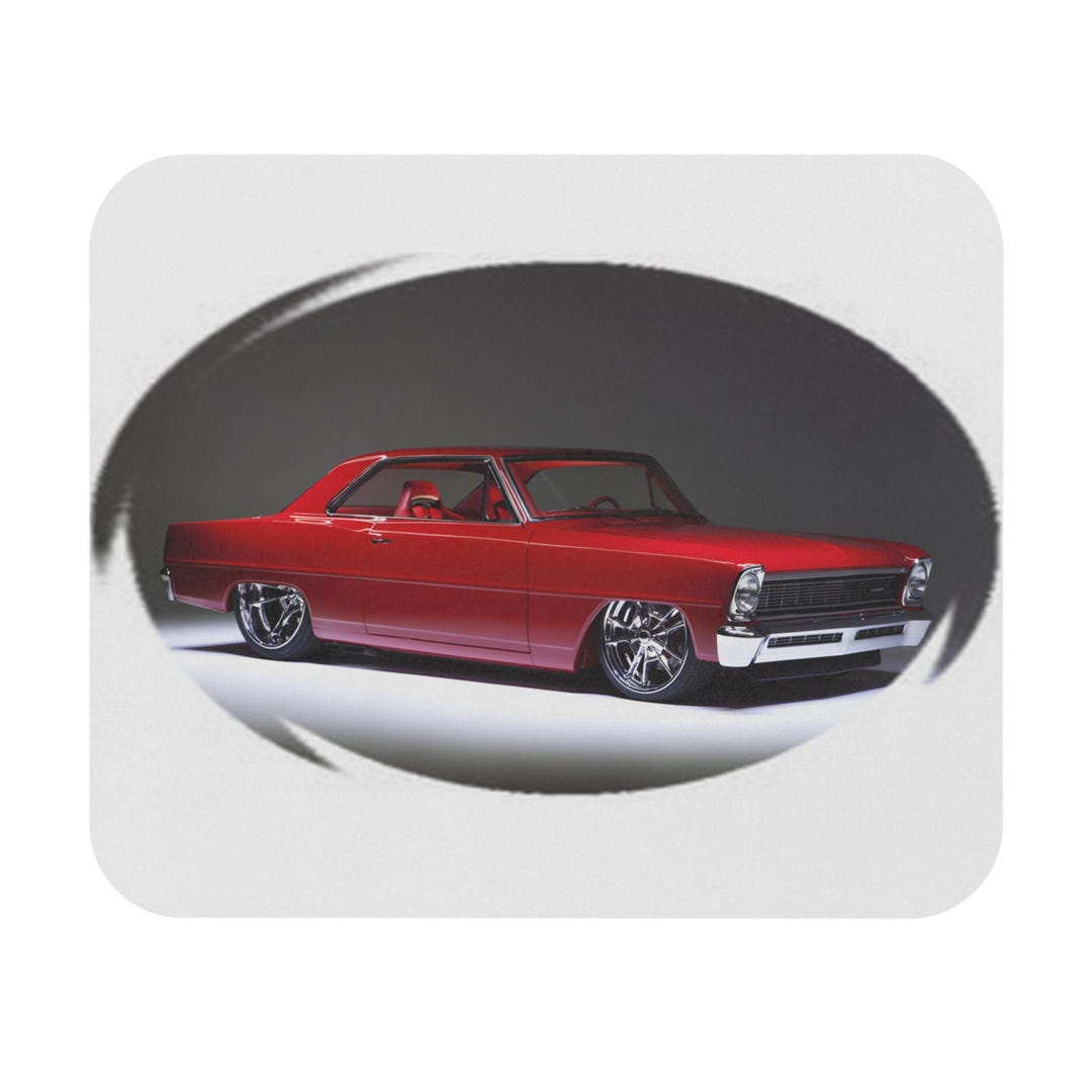 Car 1966 Chevy Chevrolet Nova Mouse Pad, Red Vintage Automobile, Gift ...