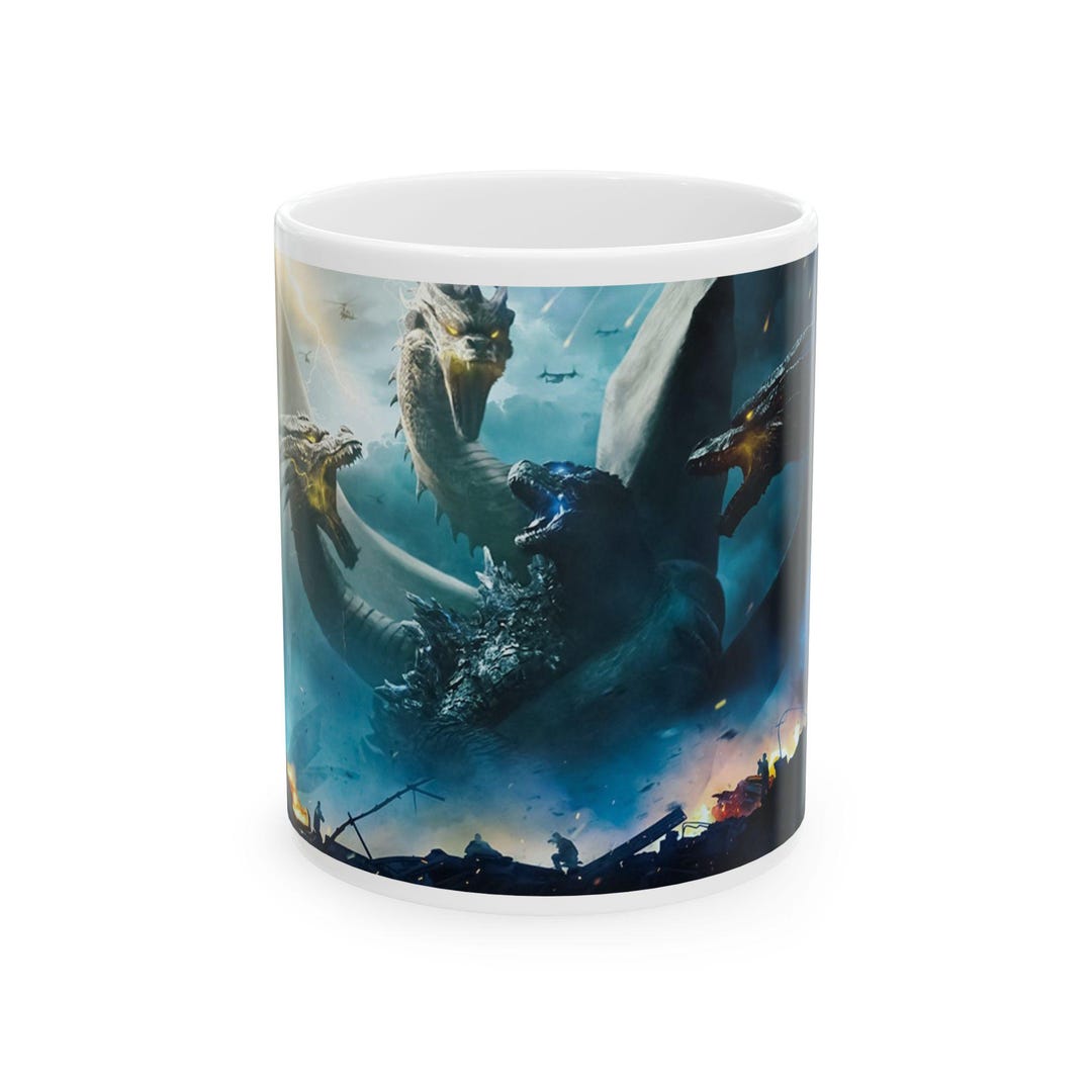 Godzilla Mythical Creatures Battle Ceramic Mug, Coffee Cup, Sci-fi ...