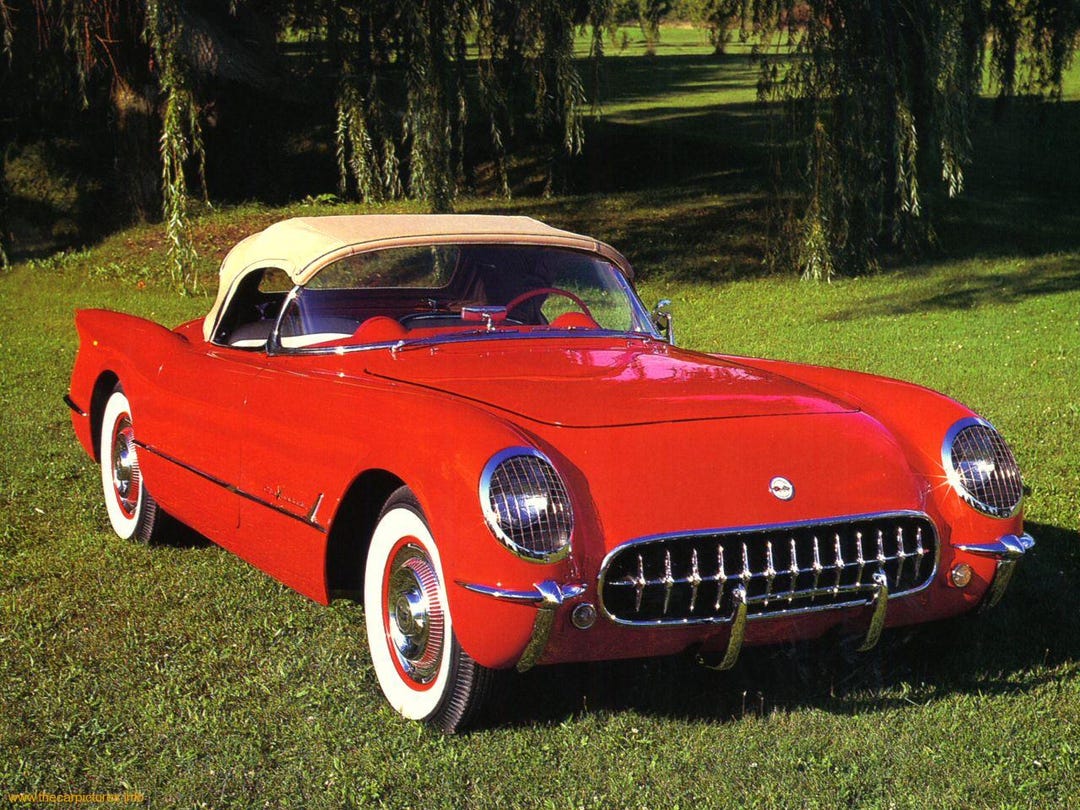 Chevy Mouse Pad of 1955 Chevrolet Corvette Convertible Classic Red ...
