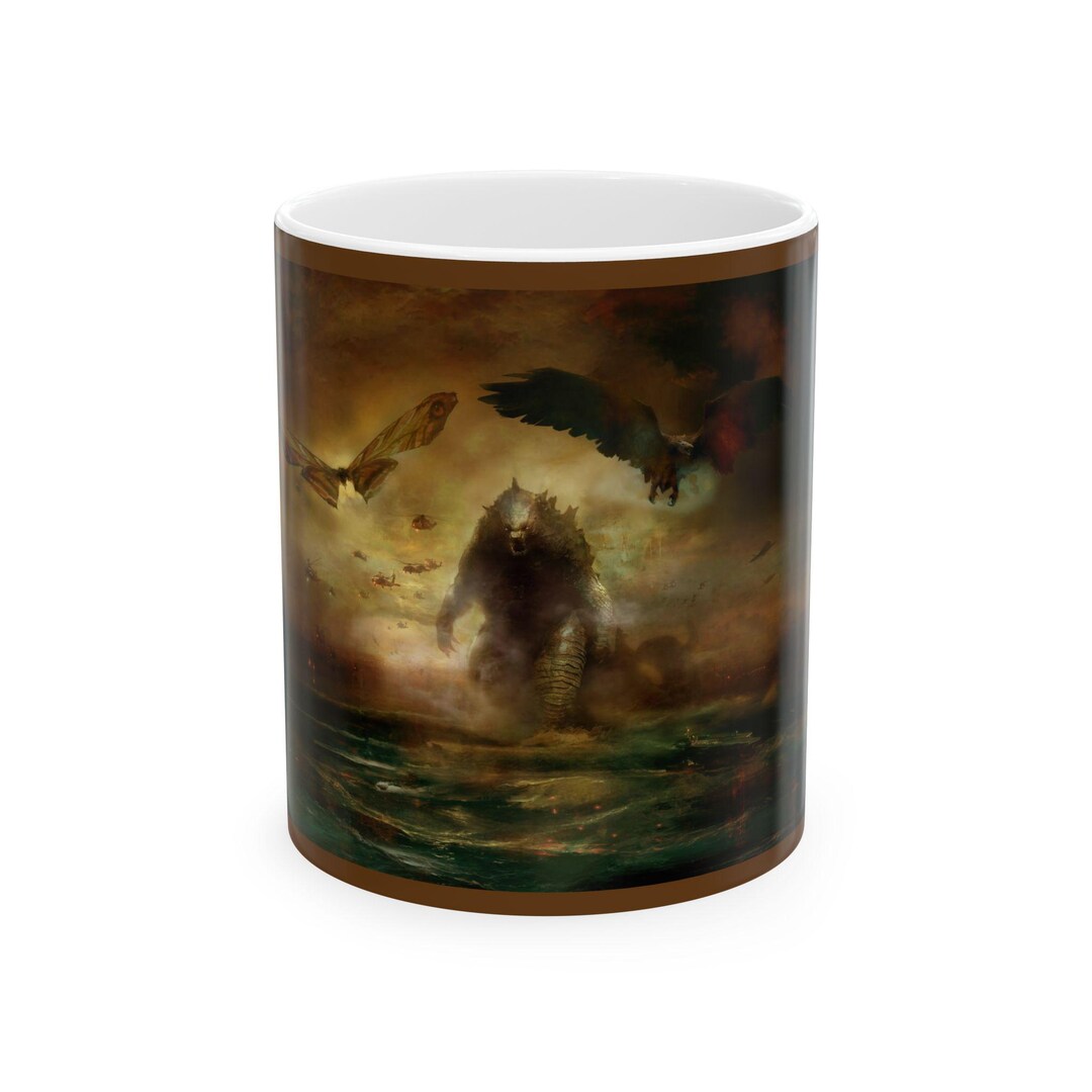Godzilla Vs Mythical Creatures Ceramic Mug - Fantasy Art Cup for Coffee ...