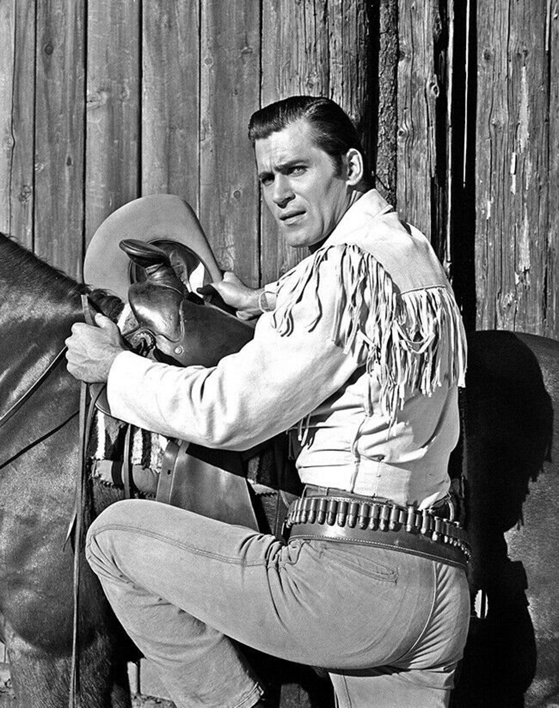Mouse Pad Clint Walker Movie Star Cheyenne MOUNTING HORSE | Etsy