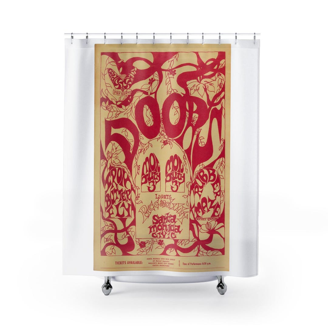 The Doors Santa Monica Concert Bathroom Curtain, Vibrant Bathroom Decor ...