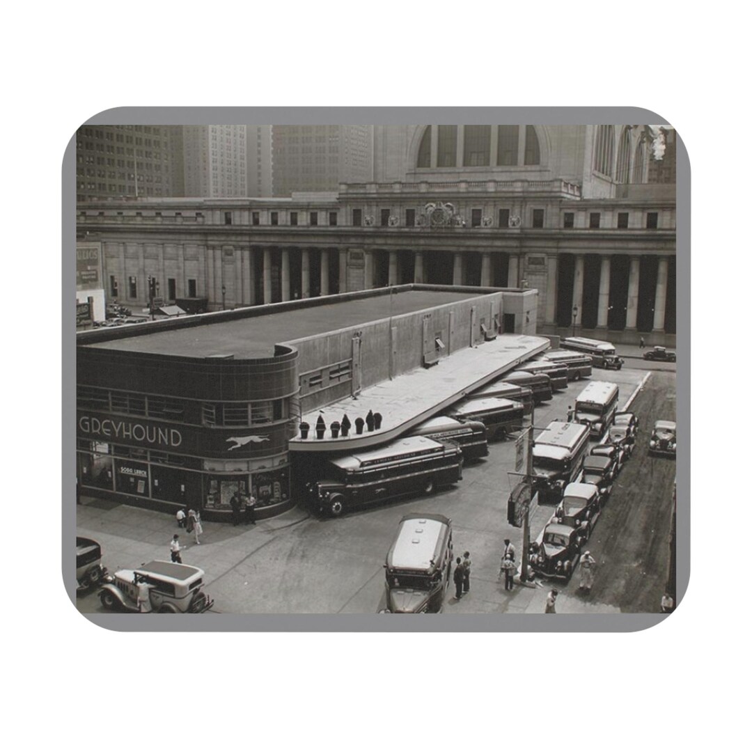 Greyhound Bus Scene 1930's Mouse Pad, Retro Office Decor, Gift for ...
