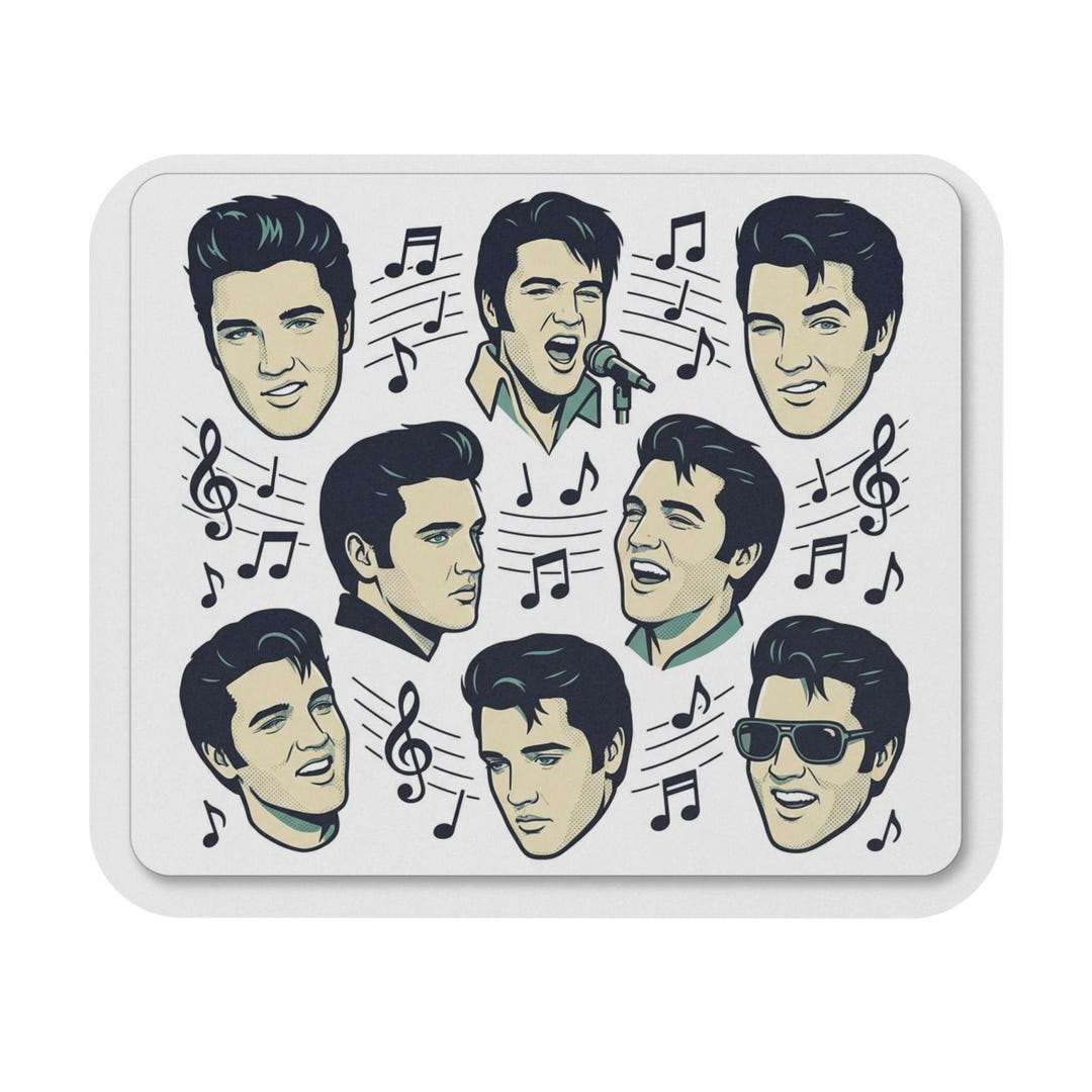 8 Faces of Elvis MOUSE PAD King of Rock Singer Mouse Pad - Etsy