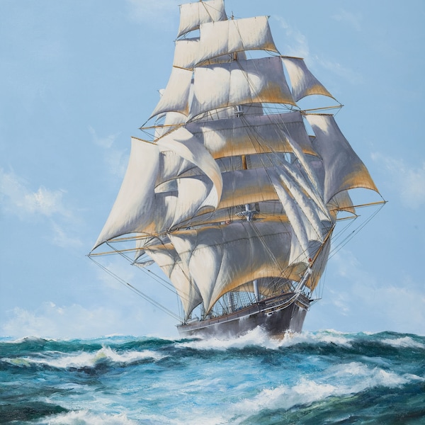 Clipper Ship Painting - Etsy