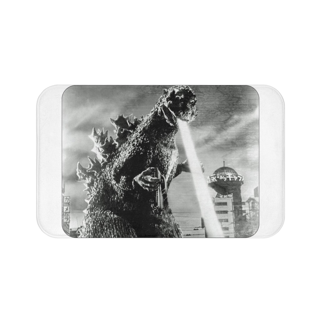 Vintage Godzilla Bath Mat Retro Décor Monster Bath Rug, Bathroom Sci-fi ...