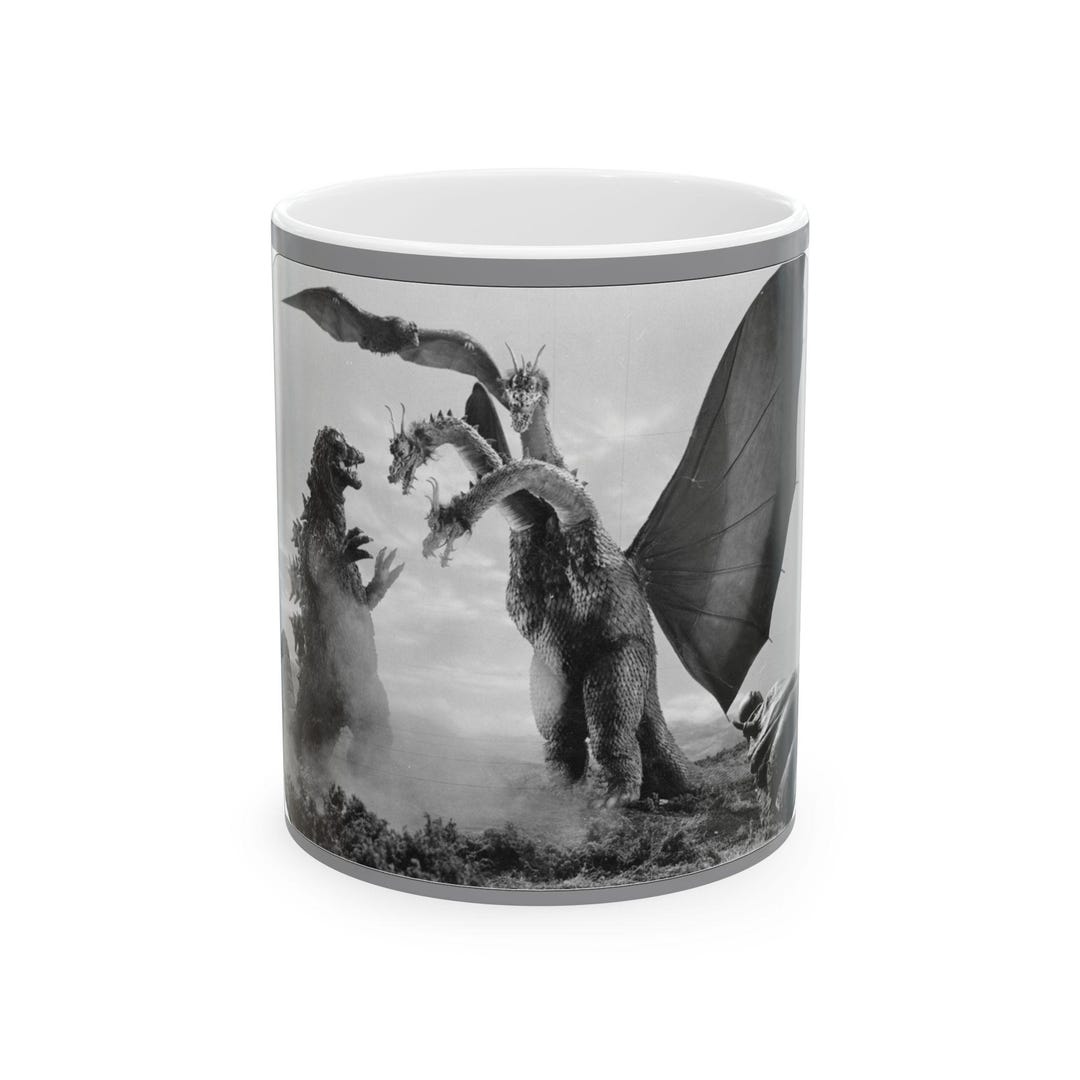Vintage Godzilla Battles 3 Headed Monster Ceramic Mug, Perfect for ...