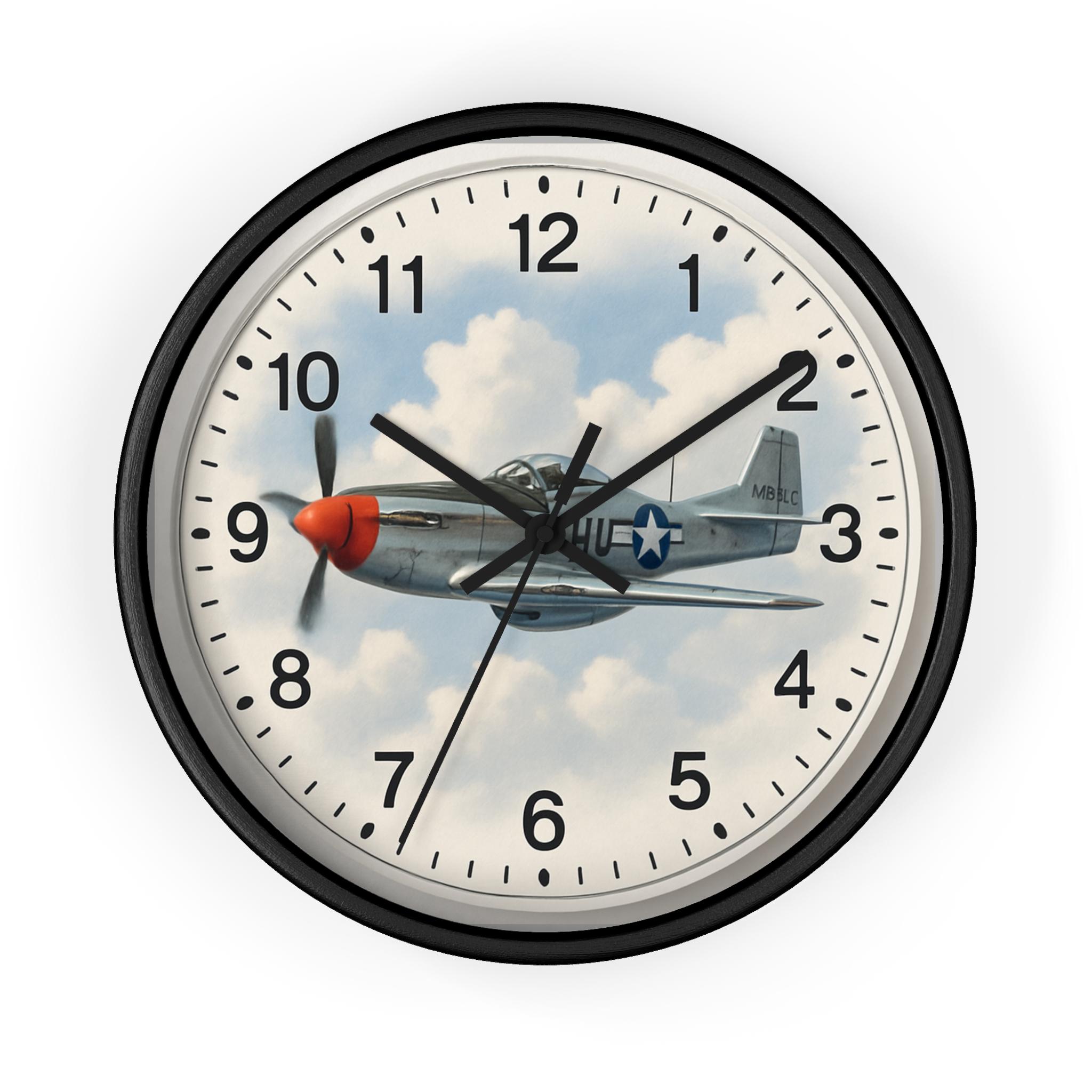 P-51 Mustang Wall Clock Aviation Home Decor Pilots Office Decoration ...
