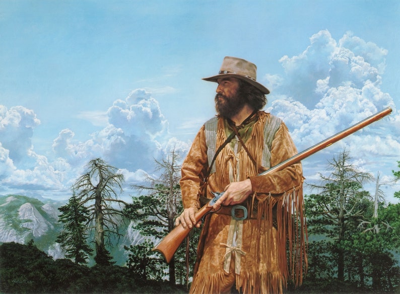 Old West Art -mountain Man in the Rocky's 13"x19" Color PRINT - Etsy
