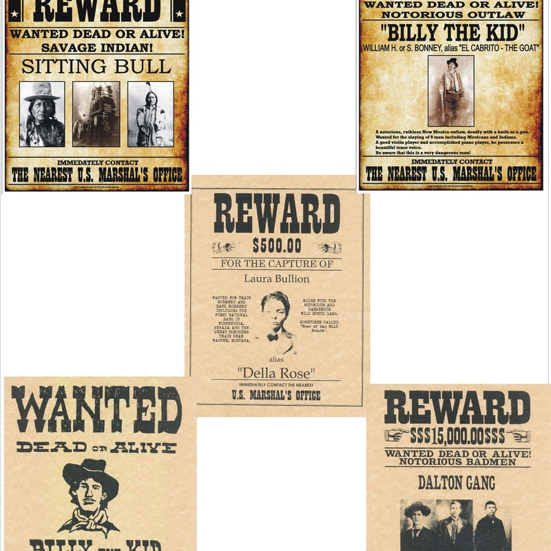 Old West Wanted Posters - Etsy