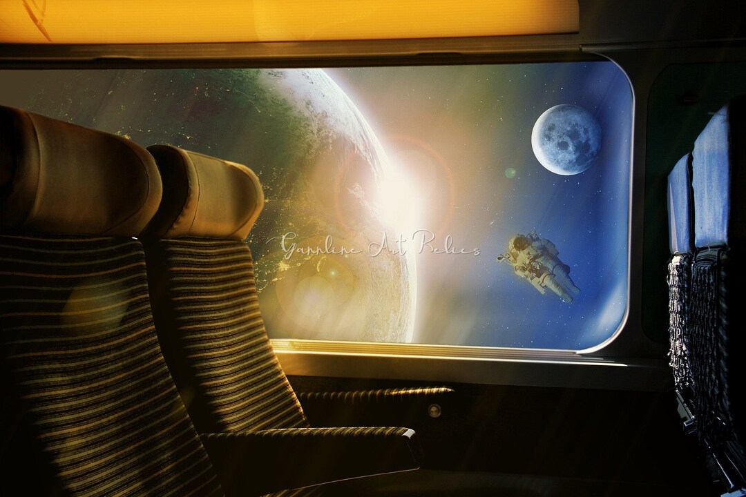 View From Passanger Space Ship Window Fantasy Art DIGITAL PRINT ...