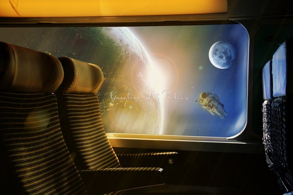 View From Passanger Space Ship Window Fantasy Art DIGITAL - Etsy