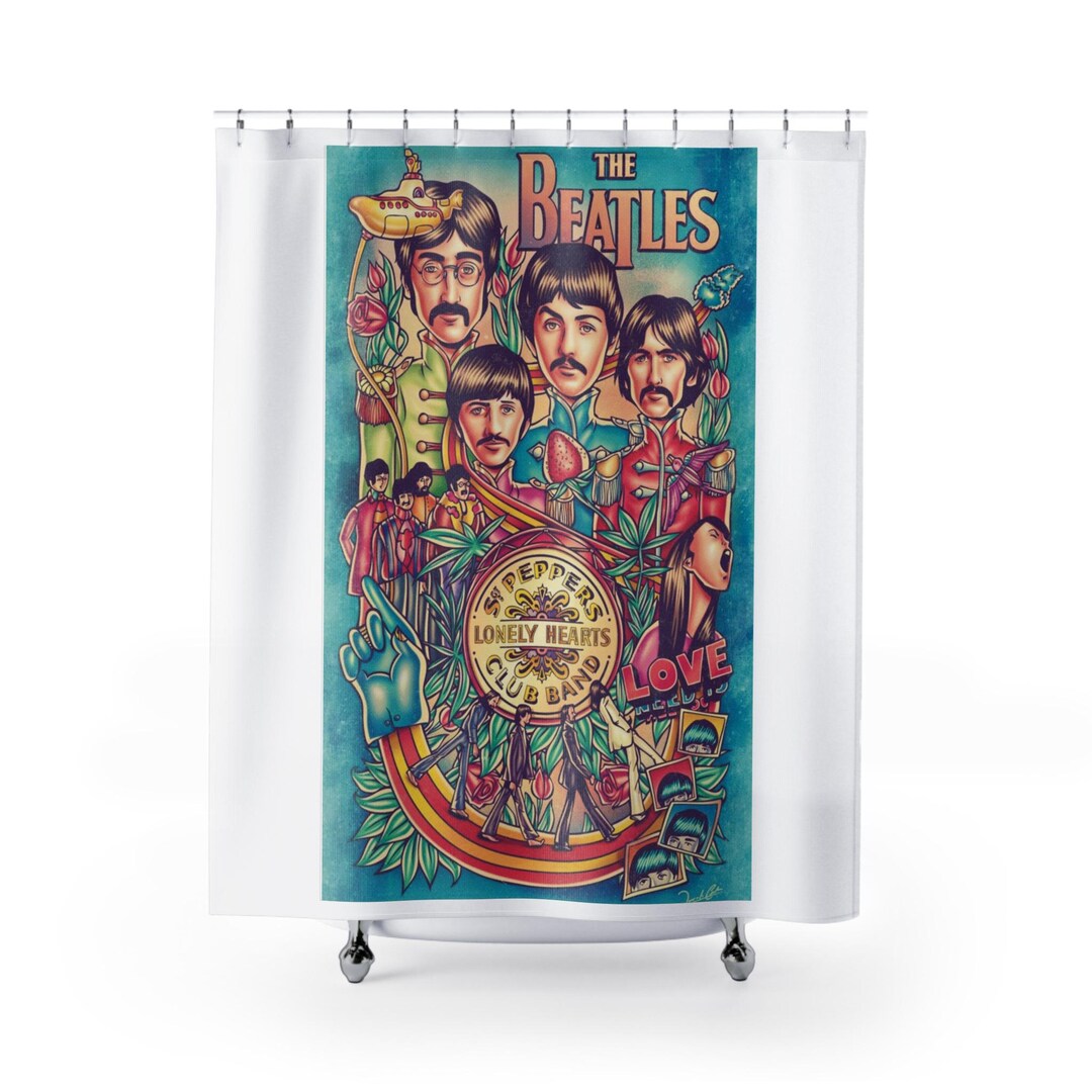 Sgt Peppers Lonely Hearts Club Band Beatles Bathroom Curtain | Retro ...