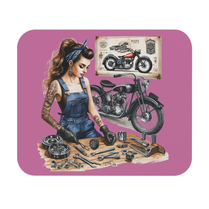 Back in the Day Motorcycle Mouse Pad - Perfect for Bikers, Mechanics ...