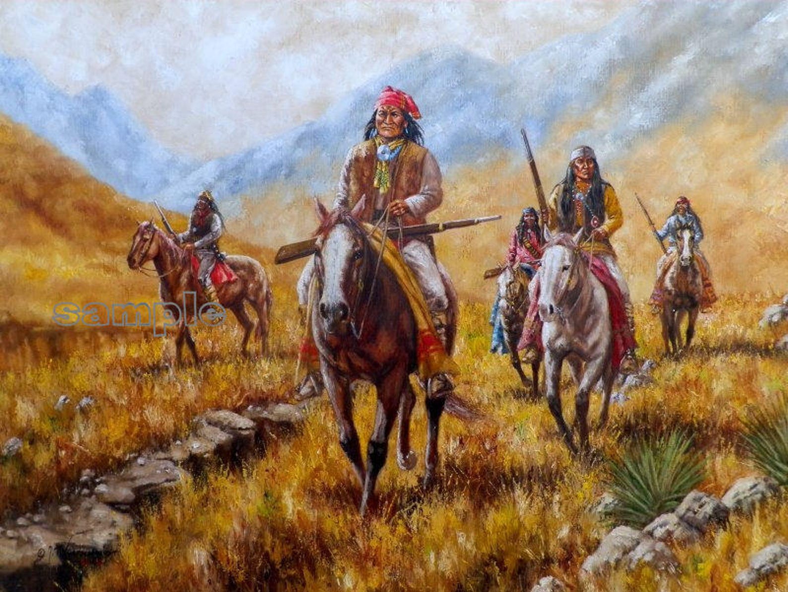 Old West Indian Art They Called Him Geronimo 12x18 | Etsy