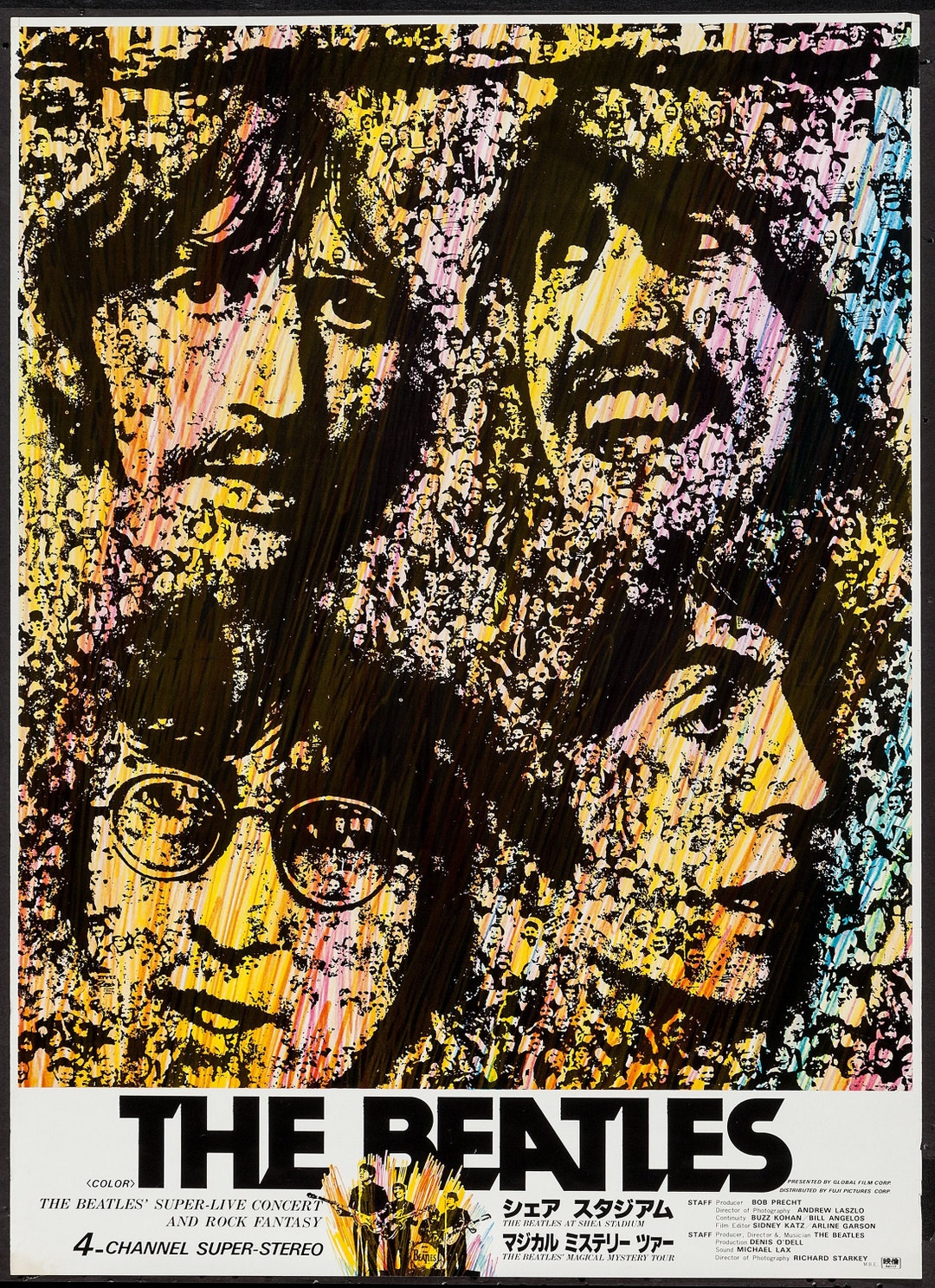 Vintage Rock Band Poster Beatles Live Rock Festival & Concert Poster in ...