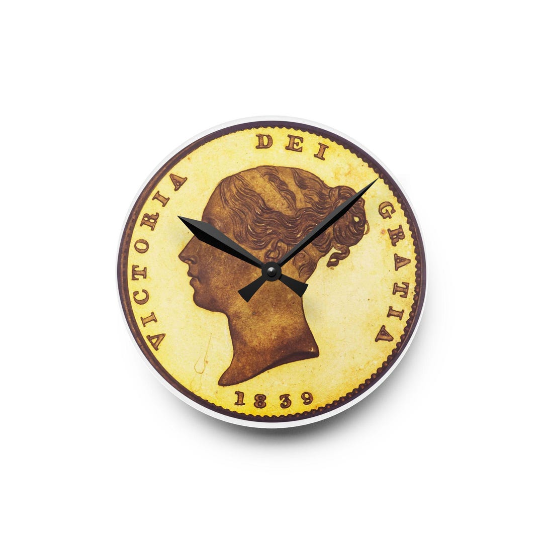 1839 Victoria Head Gold Sovereign Coin Wall Clock A Blend of History ...