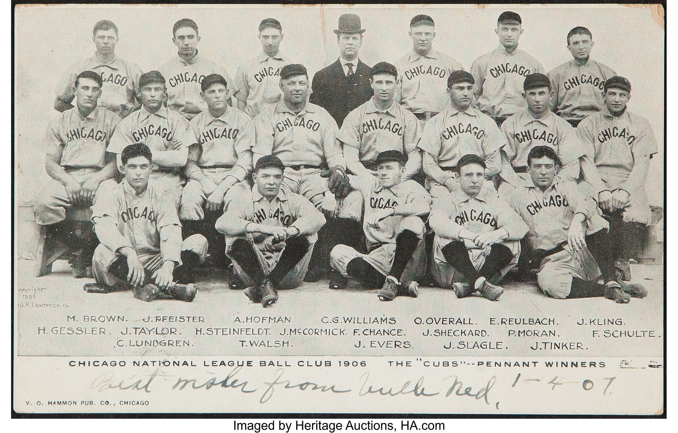 Auto 1907 Chicago Cubs Baseball Team Bild auf Mauspad Historische ...