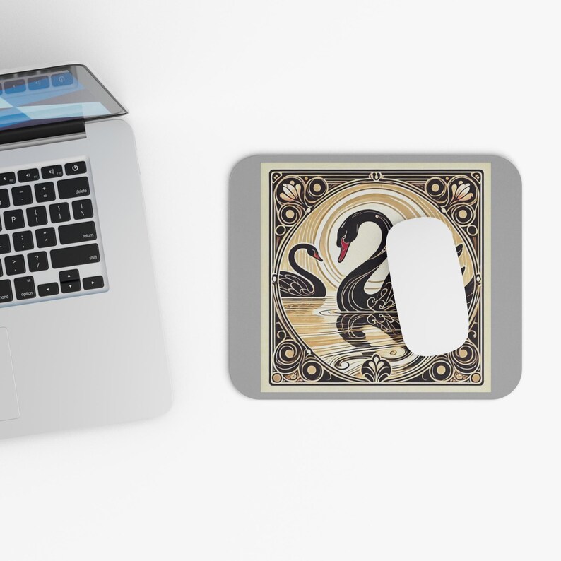Elegant Swan Mouse Pad, Vintage Design, Home Office Accessories, Gift ...