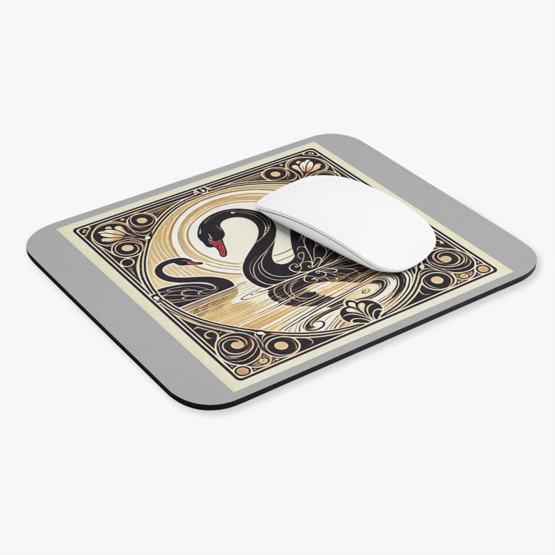 Elegant Swan Mouse Pad, Vintage Design, Home Office Accessories, Gift ...