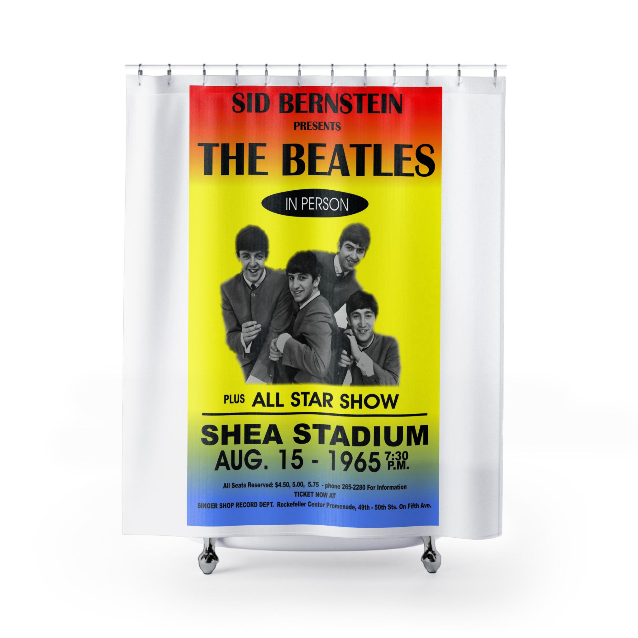 Beatles Window Curtains Harlow Triple Band Tape Trim Shower Curtain