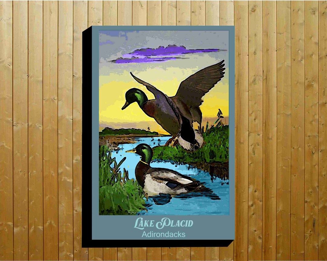 Lake Placid Adirondacks Duck Art Travel Posters Giclee Art - Etsy