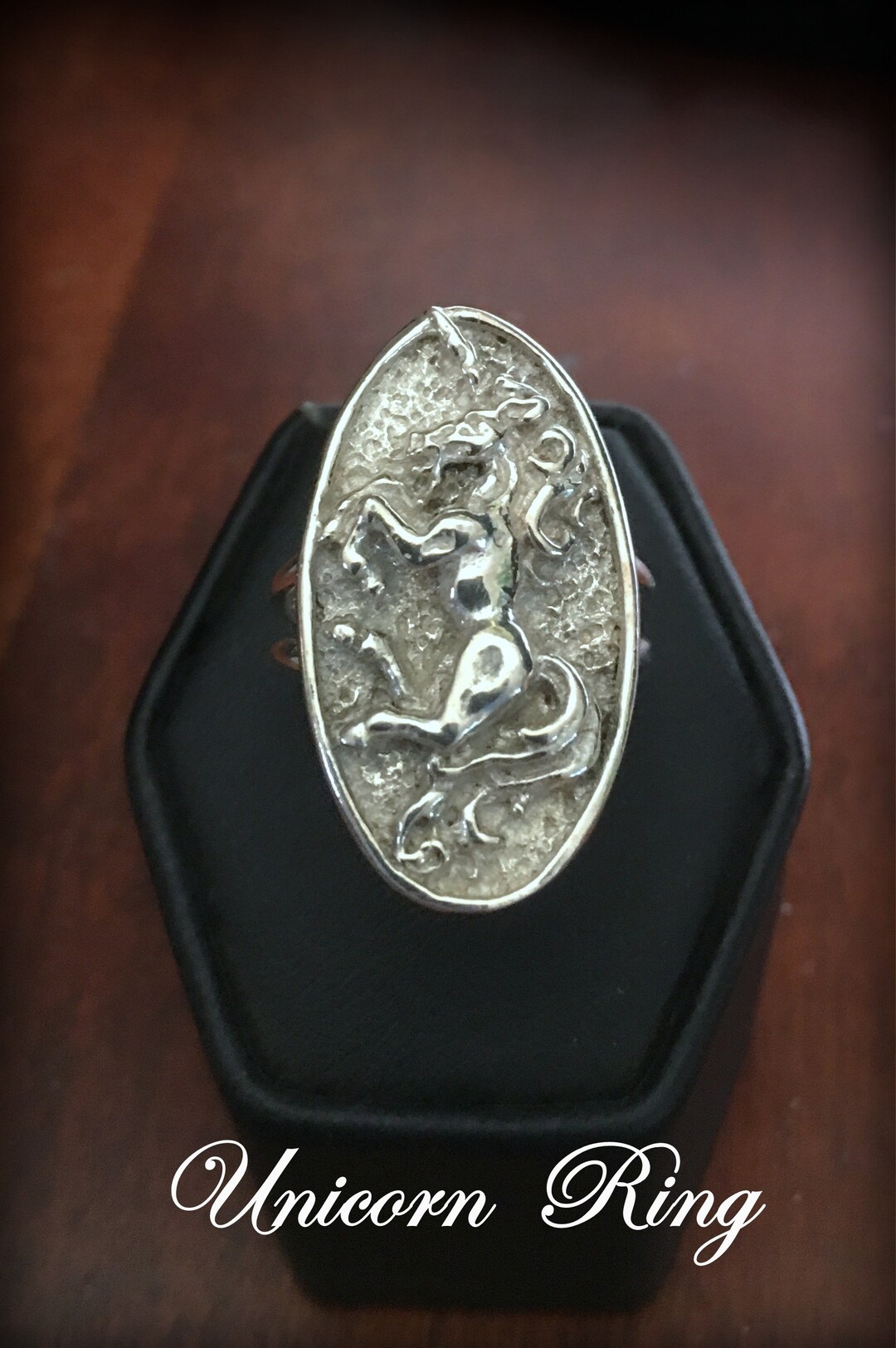 Sterling Silver Unicorn Ring, Bold Raised Relief - Etsy