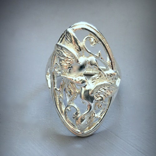 Hummingbird Ring Silver Bird Ring Bird Jewelry Hummingbird - Etsy