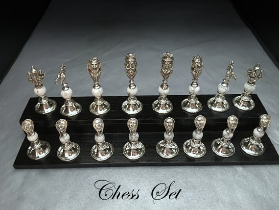 Sterling Silver Chess Set | Etsy