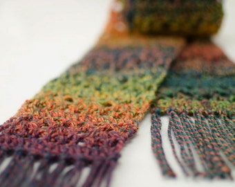 Easy Rainbow Scarf: Crochet Scarf Pattern PDF Download | Etsy