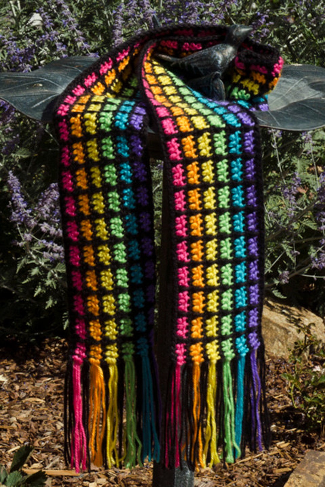 Easy Rainbow Scarf: Crochet Scarf Pattern, PDF Download - Etsy