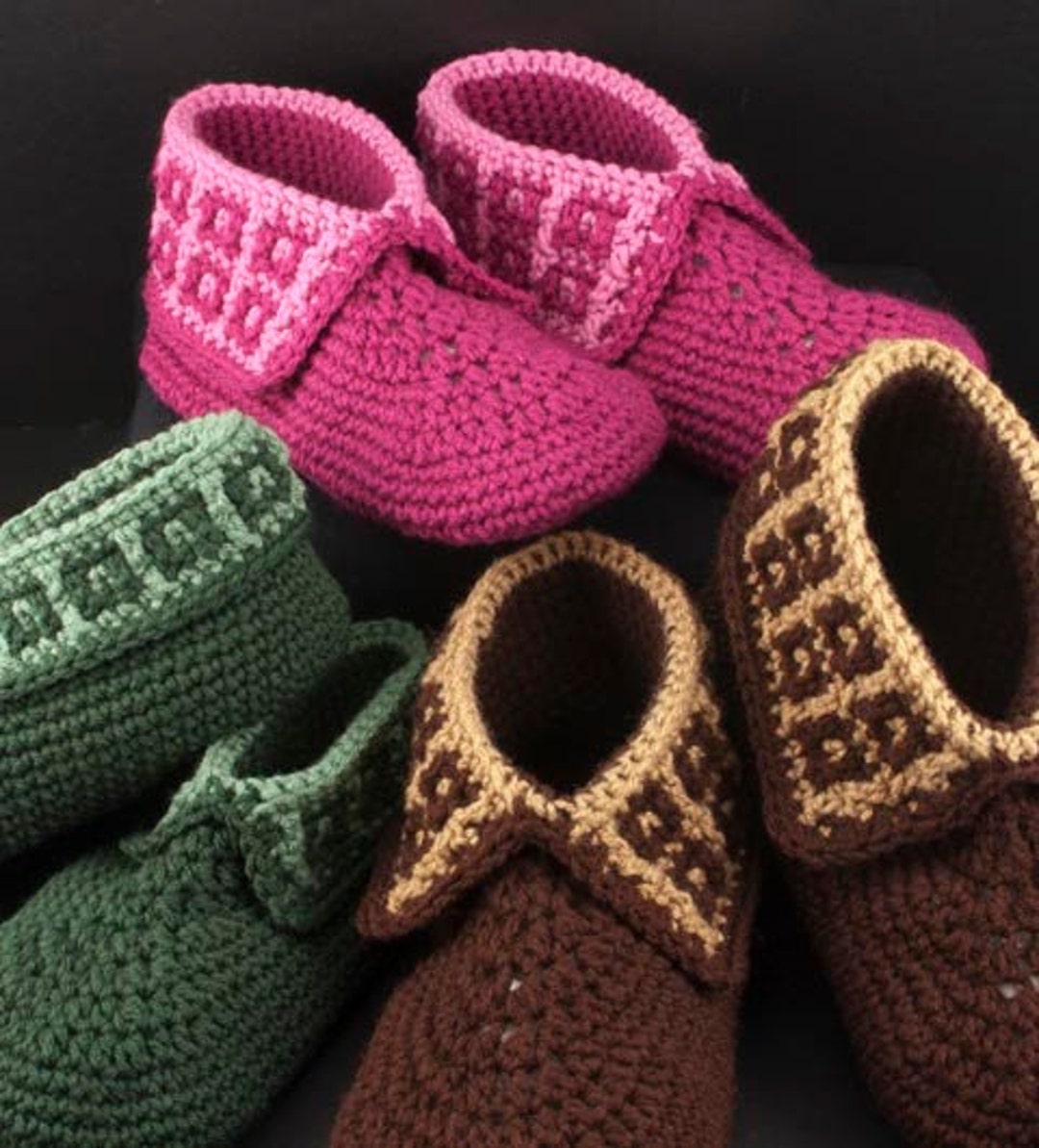 Family Slippers for Men, Women and Teens: Crochet Slippers Pattern, PDF ...