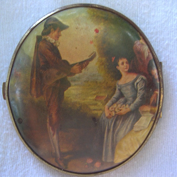 victorian mirror compact - Gem