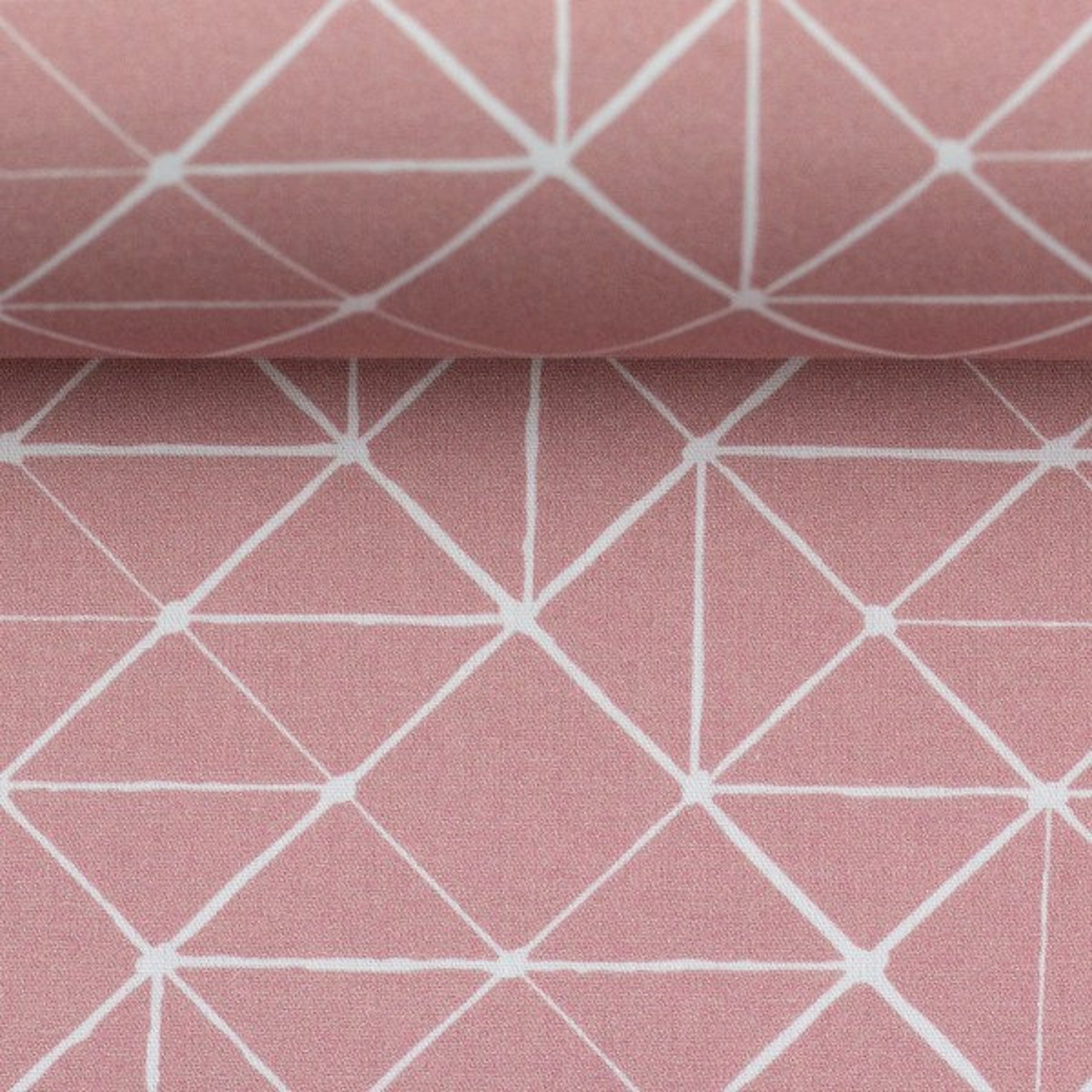 Swafing Fabric Kurt With Geometric Lines Old Pink 10.00 - Etsy