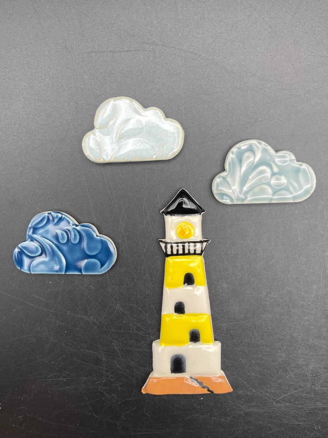 Ceramic Mosaic Lighthouse Tile, With Clouds, Handmade by Fabulousfungi ...