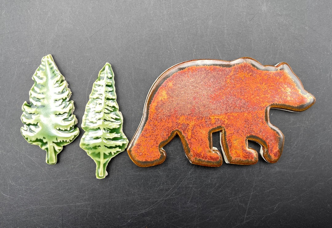 Ceramic Bear Mosaic Tile, Ceramic Tree Mosaic Tiles, Bear and Trees ...