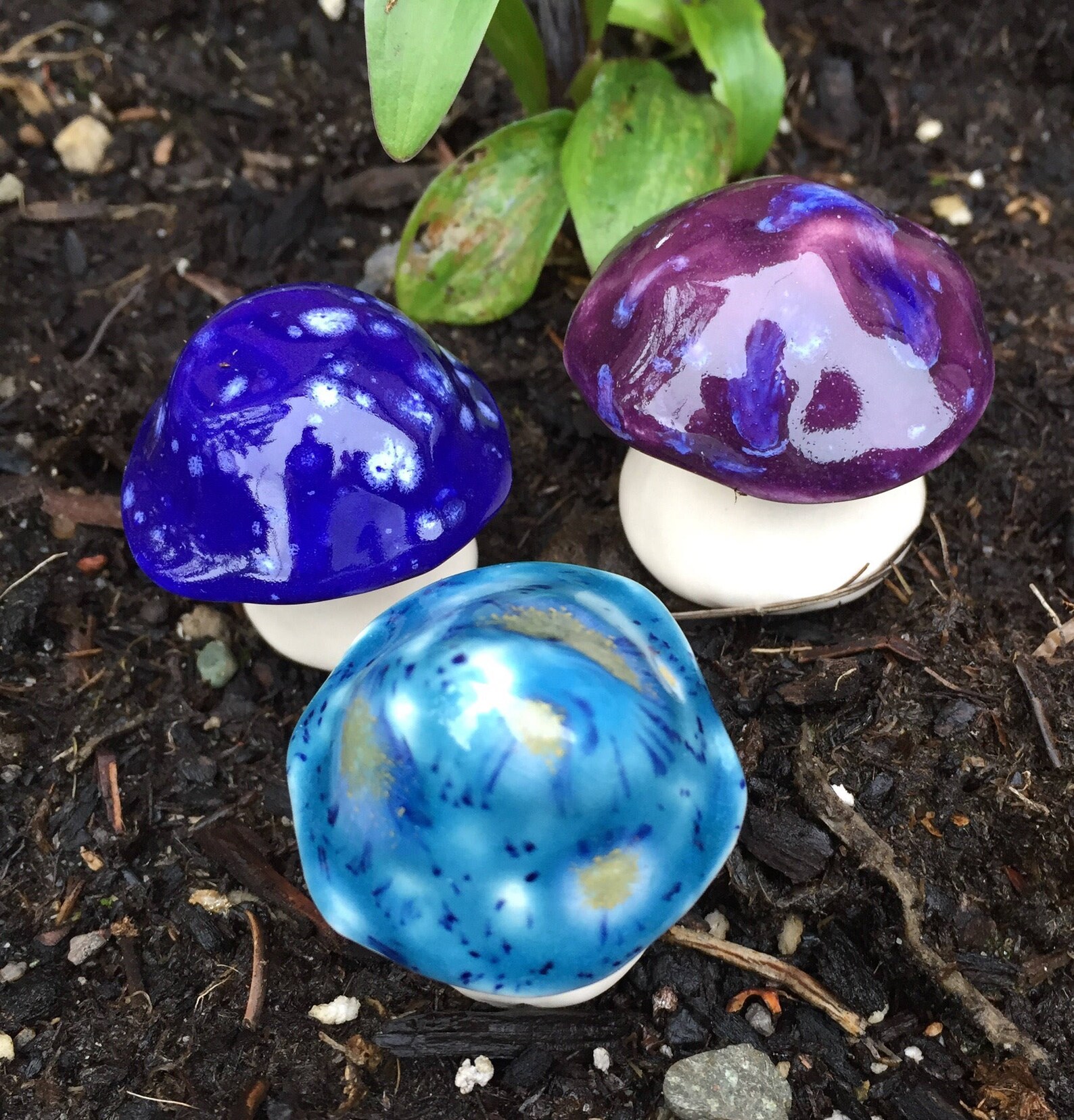 Fairy Mushrooms Fabulous Fungi Three Ceramic Toadstools | Etsy