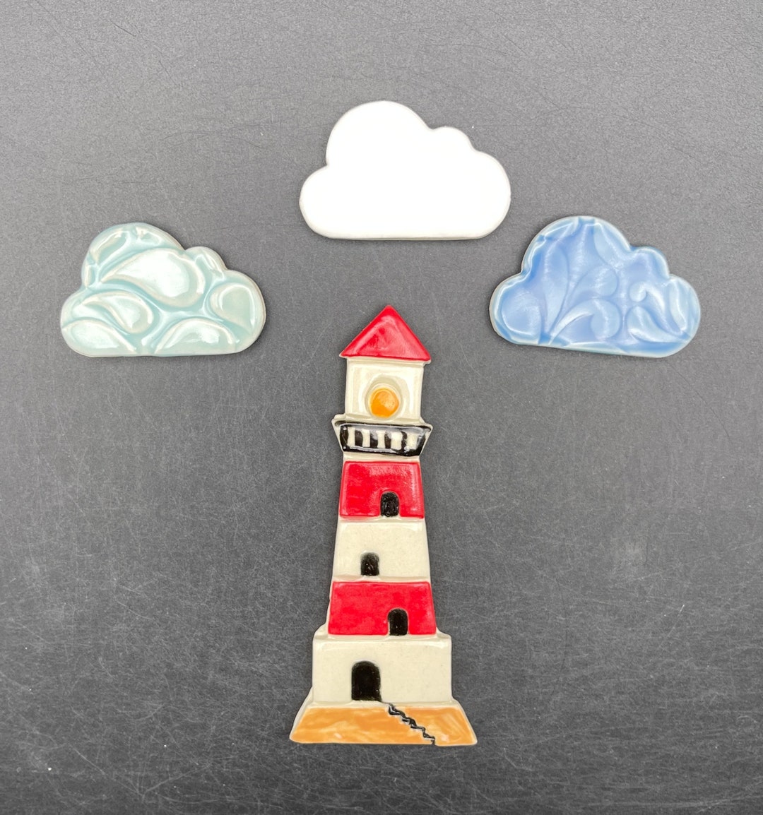 Ceramic Mosaic Lighthouse Tile, With Clouds, Handmade by Fabulousfungi ...