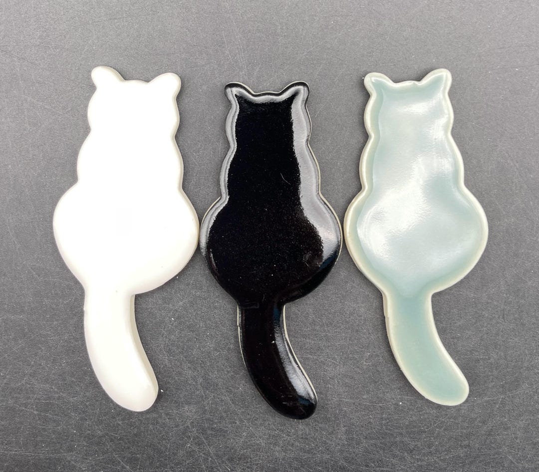 Ceramic Cat Mosaic Tiles, Black Cat Tile, Gray Cat Tile, Kitty Tiles ...