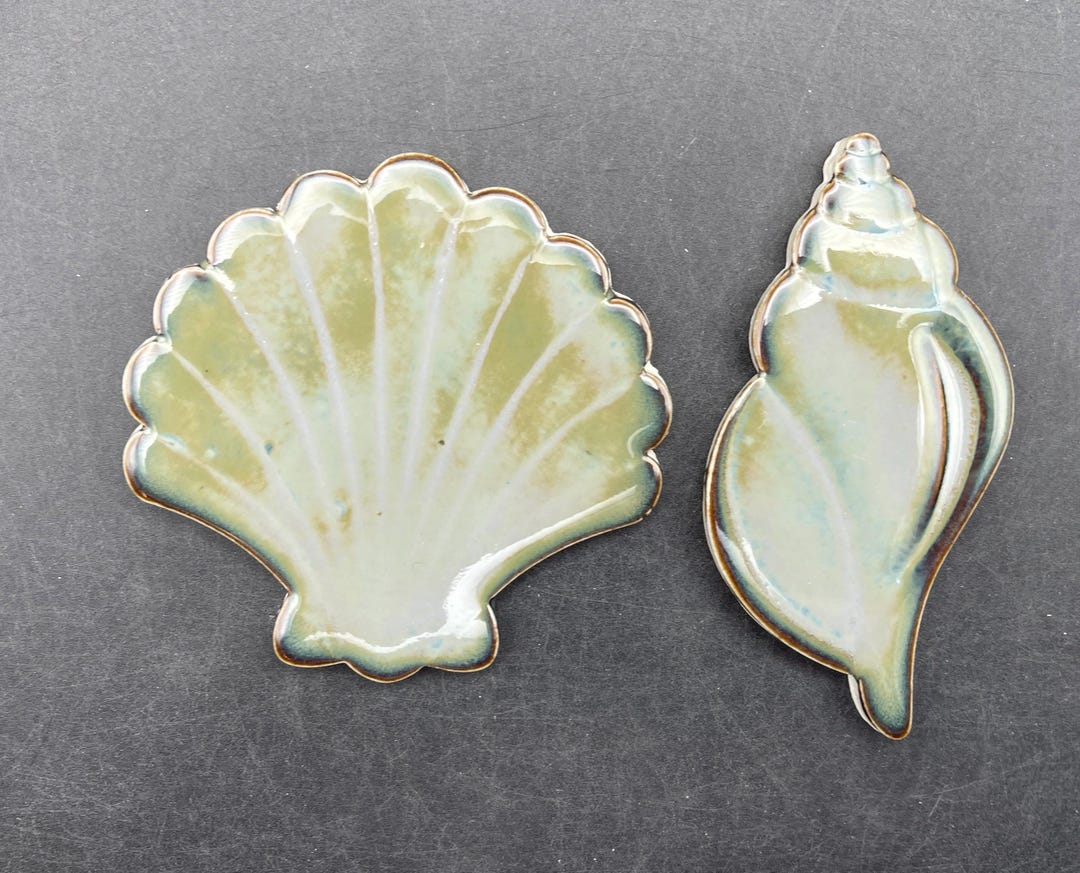 Two Ceramic Mosaic Sea Shell Tiles, Handmade by Fabulousfungi. Indoor ...