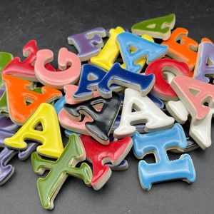 Set of 4 (or More) Ceramic Letters Tiles Indoor/outdoor Use, Mosaics ...