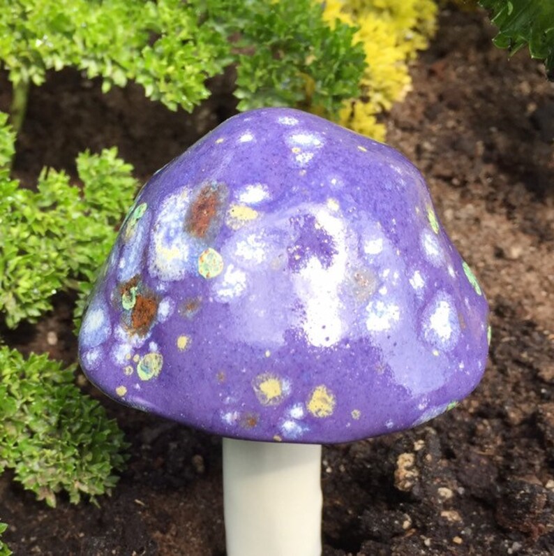 Three Hand Crafted Ceramic Mushrooms. Fabulous Fungi, One of a Kind ...
