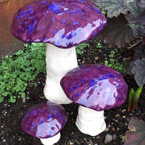 Ceramic Mushrooms Fabulous Fungi Three Large Toadstools - Etsy