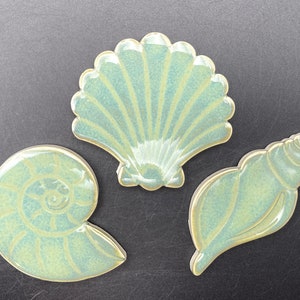 Three Ceramic Mosaic Sea Shell Tiles, Handmade by Fabulousfungi. Indoor ...