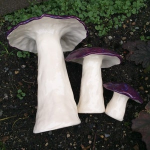 Ceramic Mushrooms Fabulous Fungi Three Large Toadstools - Etsy