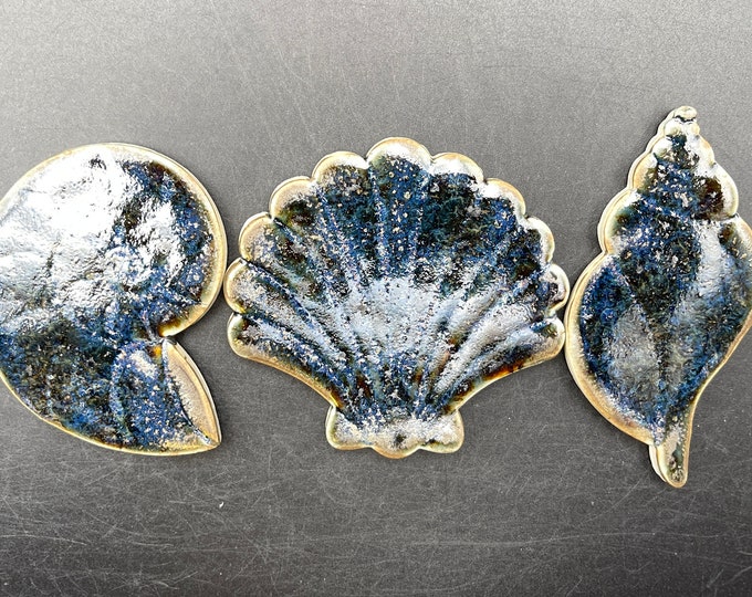 Three Ceramic Mosaic Sea Shell Tiles, Handmade by Fabulousfungi. Indoor ...