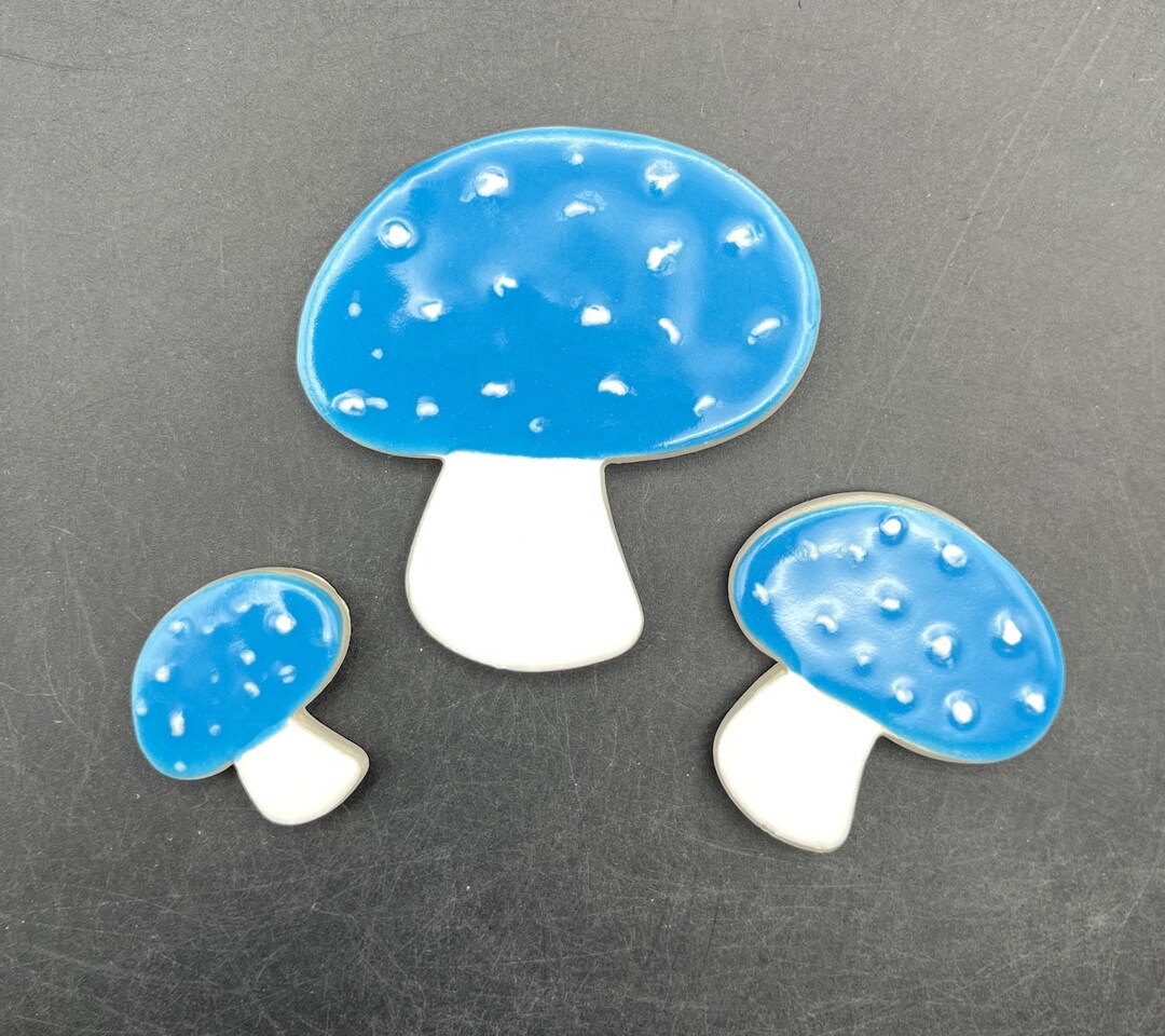 Blue and White Ceramic Mushroom Tiles. Mosaic Amanita Tiles, Amanita ...